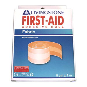 LIV ADHESIVE FABRIC ROLL W/PAD 8CM LATEX FREE STERILE 1M/PK - Mediscope ...